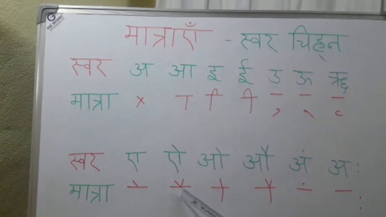 हिंदी मात्राएँ आ से अ: सीखो , Hindi Matraye For Kids, Learning Hindi ...
