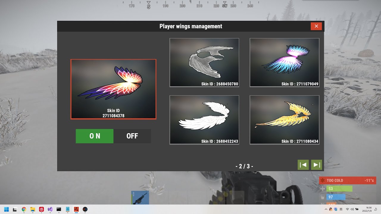 RUST server plug-in custom wings demo - YouTube