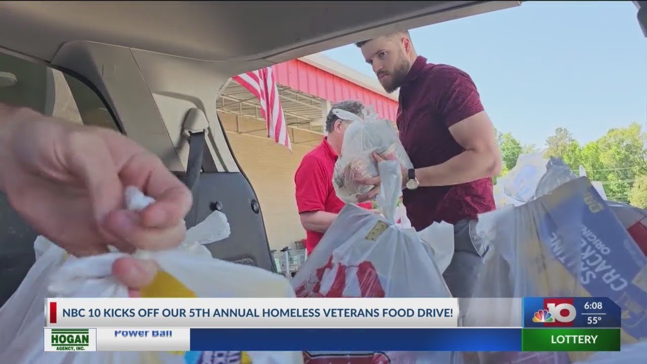Homeless Veterans Food Drive Kicks Off - YouTube