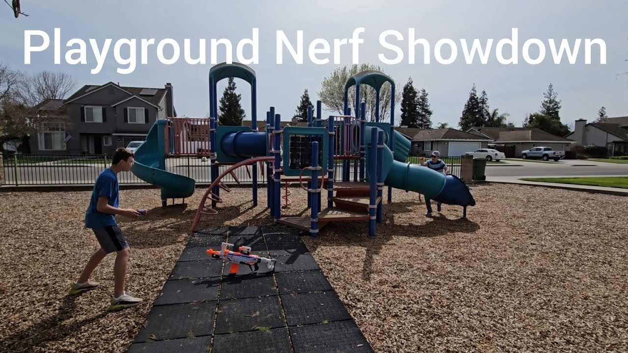 Playground Nerf War Showdown - YouTube
