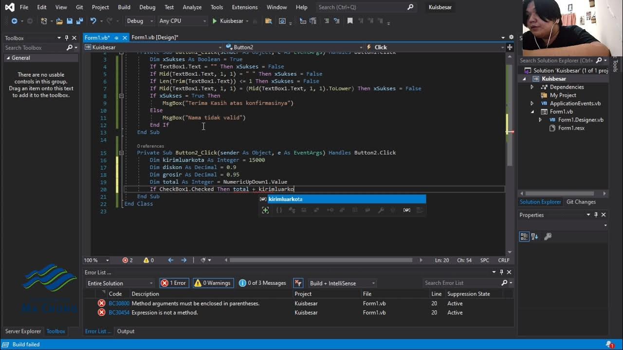 Demo Visual Studio Code (Community) - Decision Making (Kalkulasi Harga ...