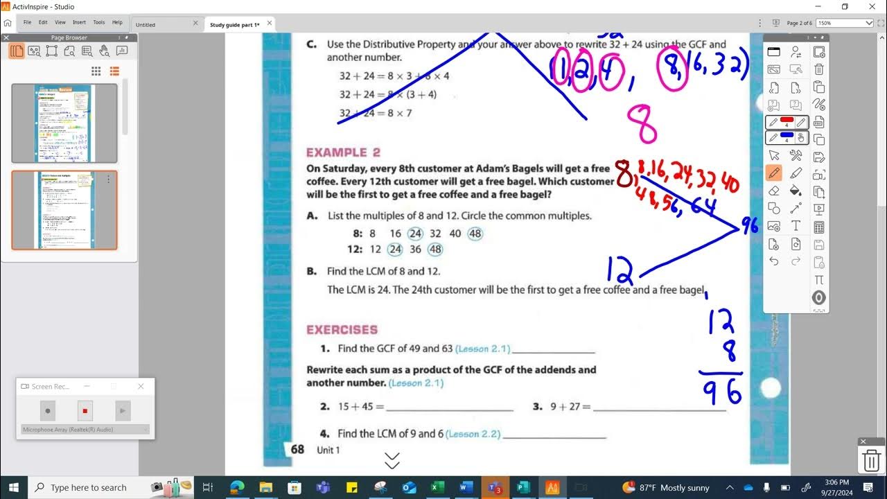 Study Guide Review Math test Unit 1 Grade 6 - YouTube