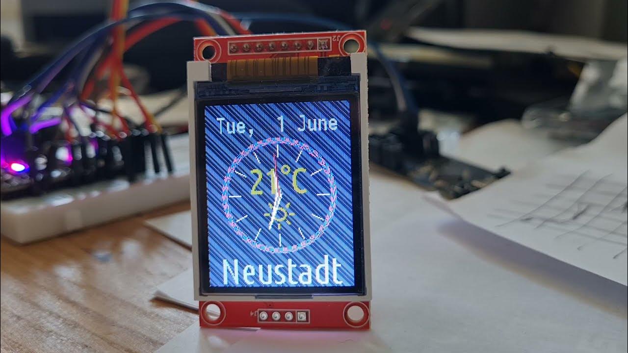 My first ESP32 project. Clock and weather on 128x160 display on ST7735 chip. - YouTube
