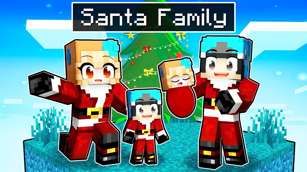 OMZ Having A SANTA FAMILY in Minecraft! - Parody Story(Roxy and Lily ...
