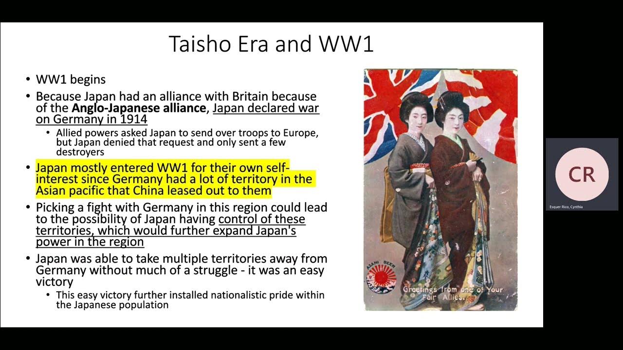 The Taisho Era, Japan and WW1 & Paris Peace Conference (IB History ...