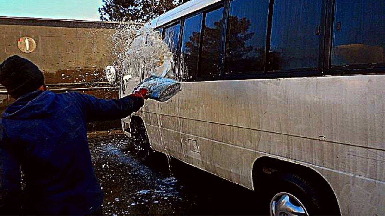 depp cleaning and washing a very dirty mini bus with - YouTube