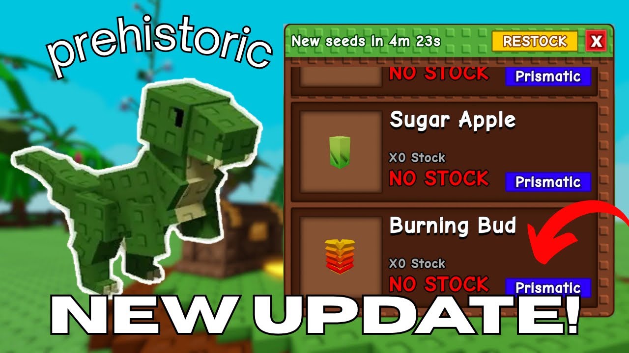 GROW A GARDEN- Playing The New Prehistoric Update And Getting NEW Seeds ...