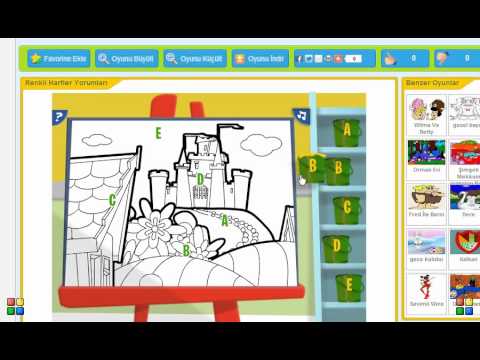 Renkli Harfler boyama oyunu