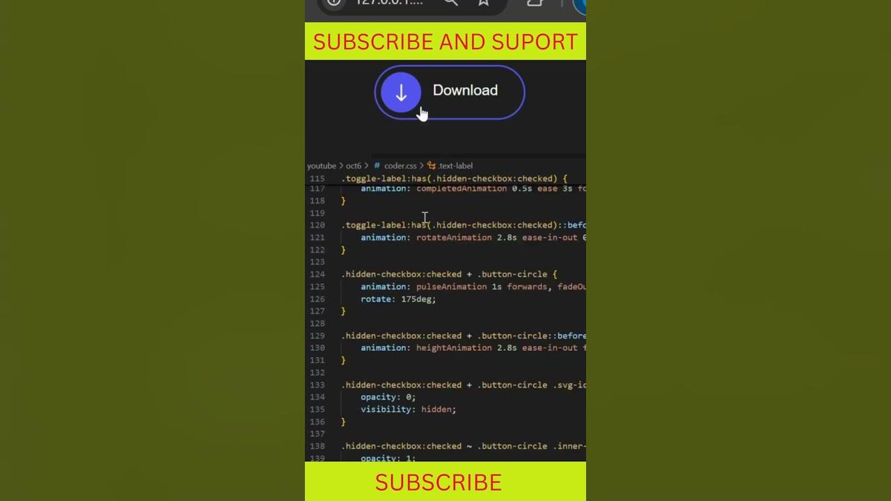 Best !!.. Download button animated #shorts #ytshorts #coding #cssdesign #htmlcss #CoderBro0 #css ...