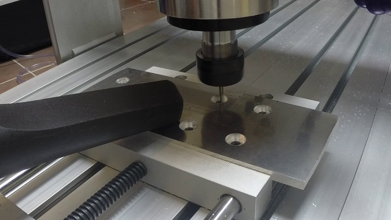 First Aluminium dry milling with CNC 6040 - YouTube