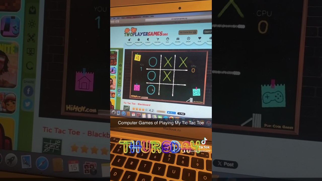 Computer Games of Playing My Tic Tac Toe - YouTube