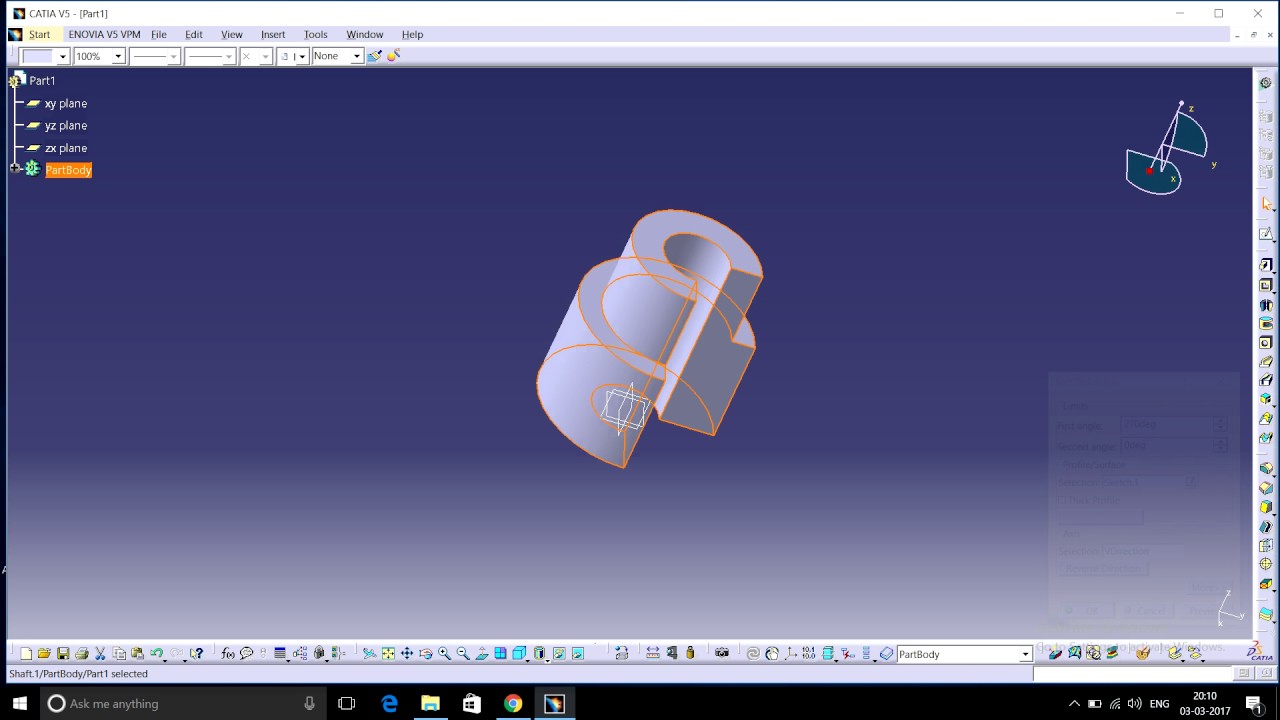 Catia V5 Part Design - Revolve & Groove - YouTube