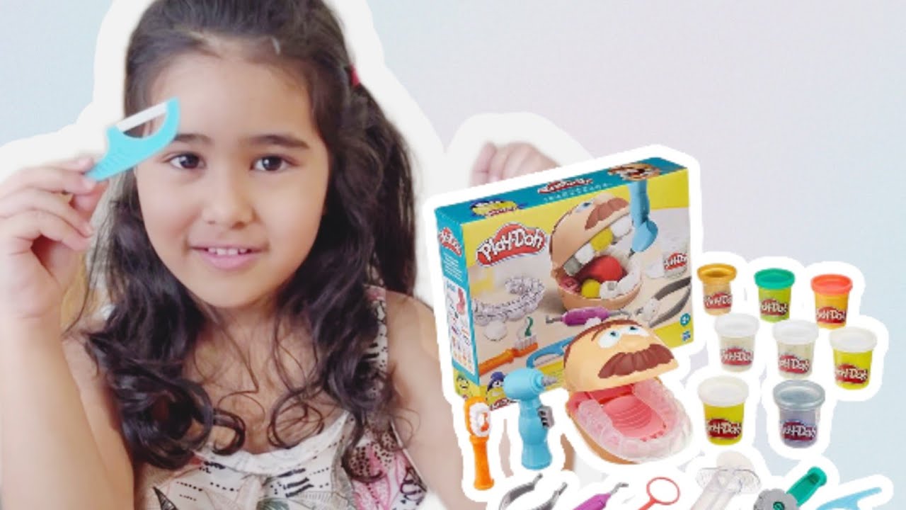 New Play doh dentist... RARE GOLD PLAYDOH || Learning about teeth for ...