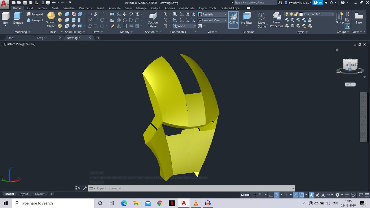 AutoCAD 3D Practice - # 010 Iron Man part - 1 - YouTube