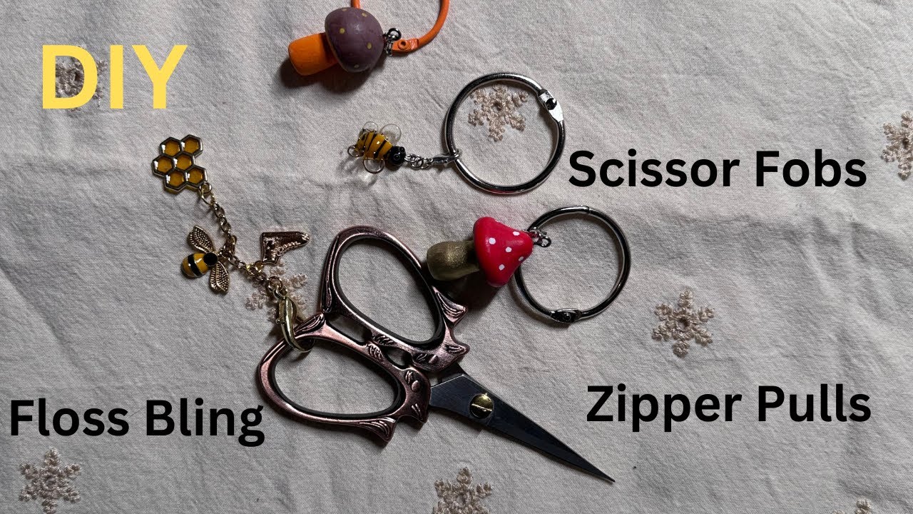 DIY Floss Bling, Zipper Pulls and Scissor Fobs | | Easy Craft Tutorial ...