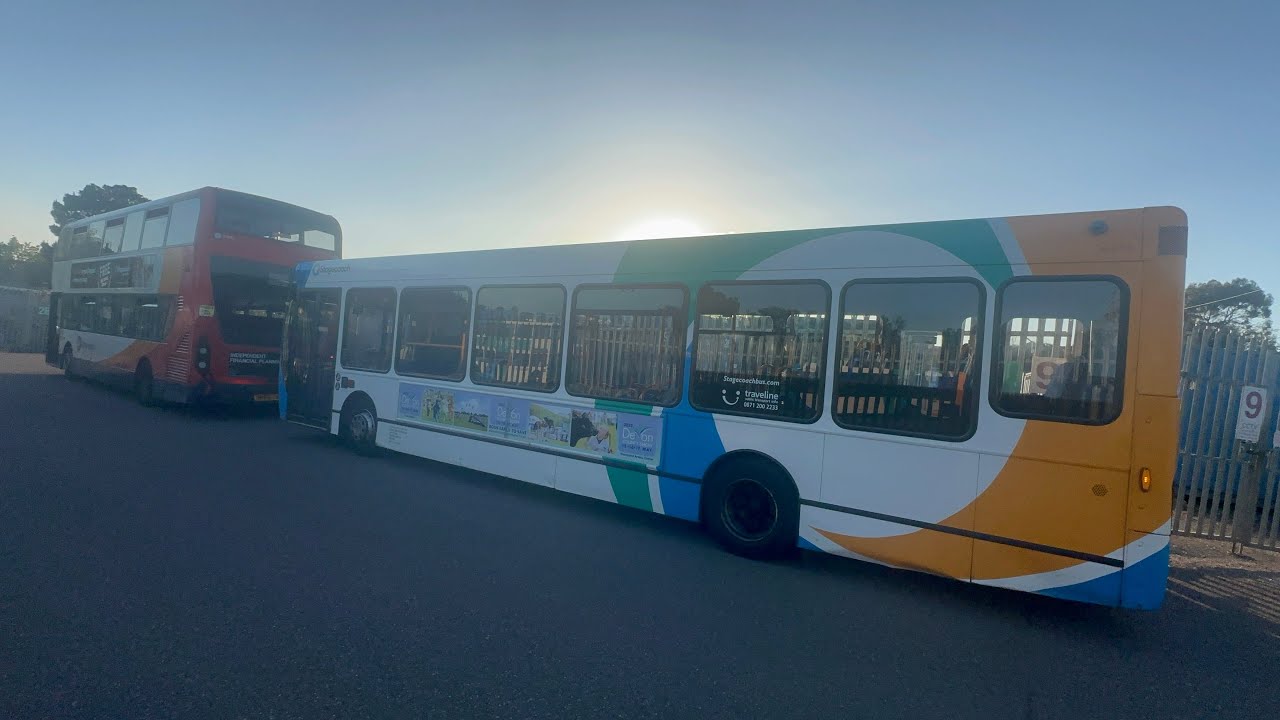 Buses at exmouth bus yard - YouTube