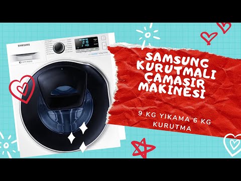 SAMSUNG KURUTMALI ÇAMAŞIR MAKİNESİ TANITIMI| 9 Kg yıkama 6 kg kurutma| WD90K6B10OW/AH