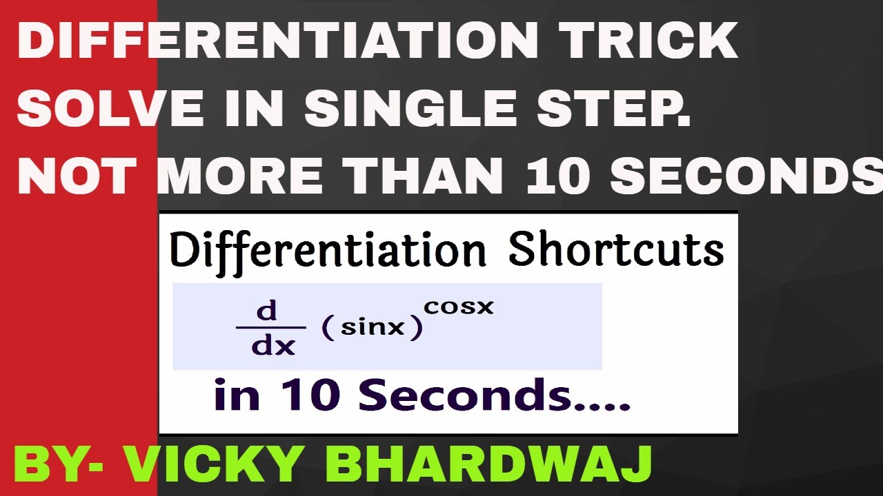 Derivatives Shortcuts and Tricks : Differentiation for Class 12 [ IIT ...