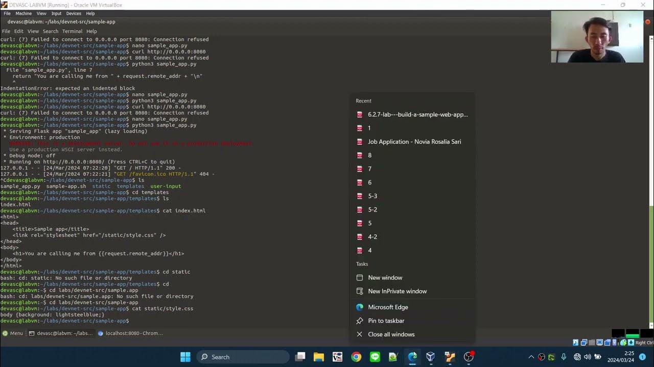 DEVASC Final Skills Assessment - Build a Sample Web App in a Docker Container - Part 3 - YouTube