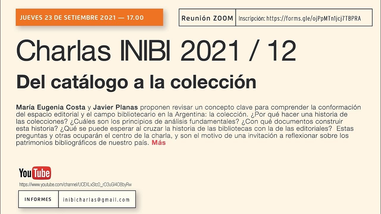 Charlas INIBI 2021 / 12 Del catálogo a la colección: conceptos ...