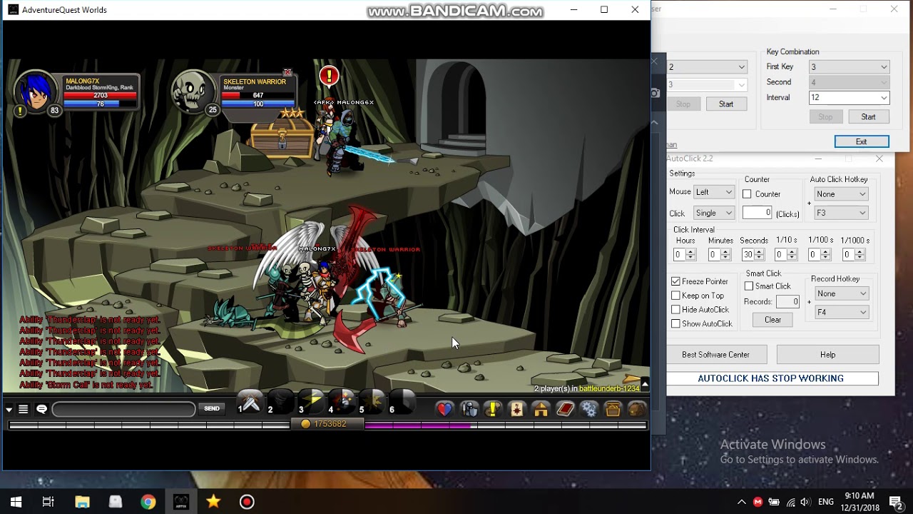 Farming Afk without lebot, auto trainning xp,gold, loot item in AQW ...