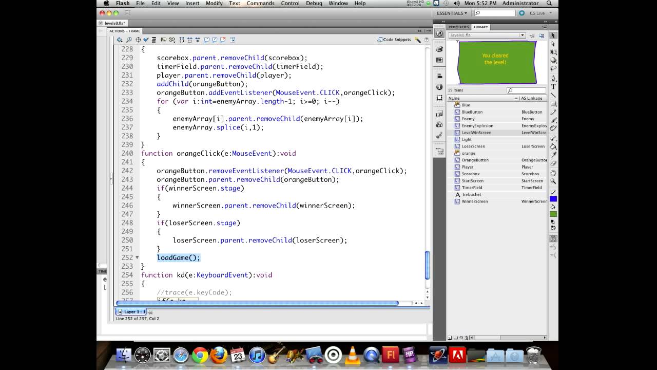 Flash Adding Levels To Your Game With Actionscript Youtube 4284