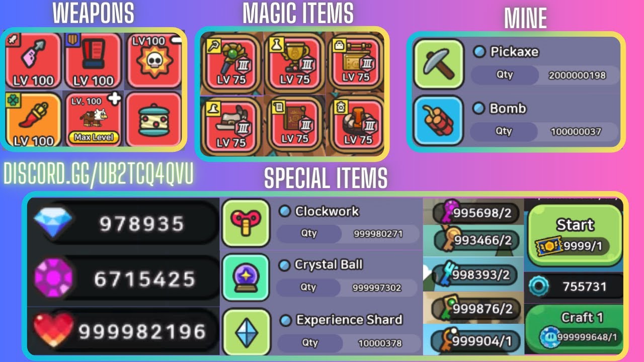 LEGEND OF SLIME HACK MAGIC ITEMS - RELICS - HEART GEM - ASTROLOGY ...