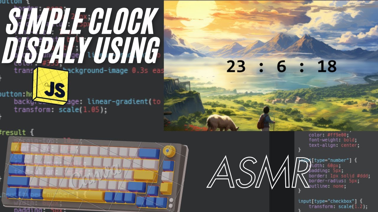 Creating A Simple Digital Clock Using Javascripthtmlcss Asmr Using 3896