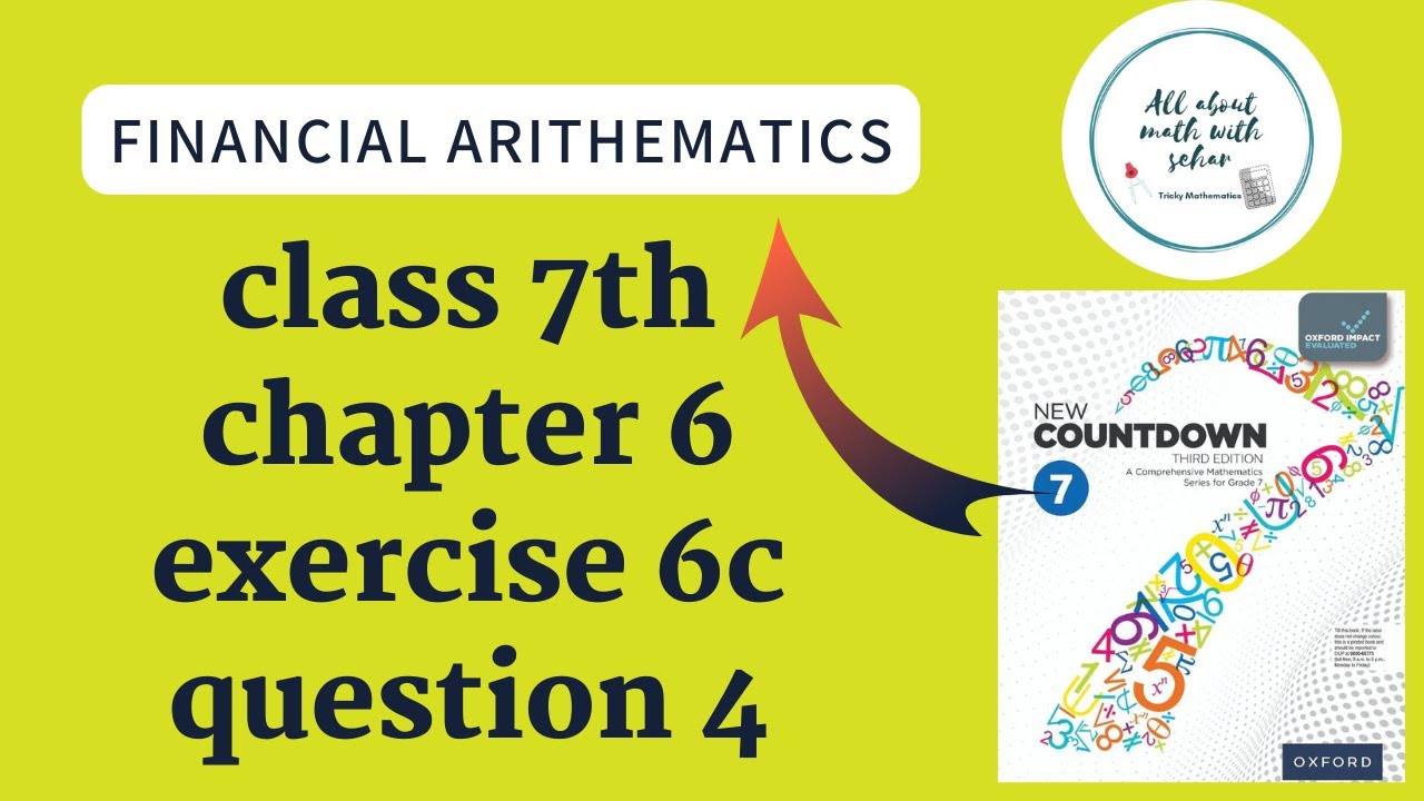 class 7th maths chapter 6 financial arithmetic - YouTube