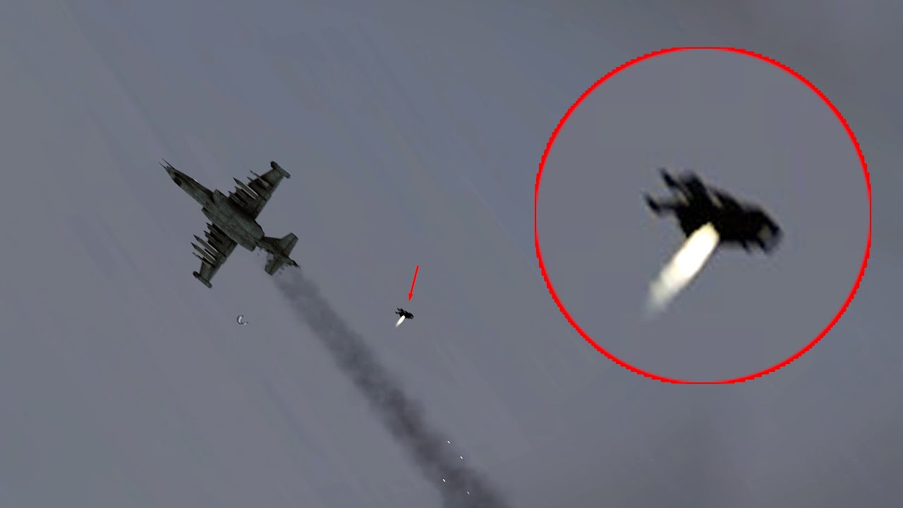 Russian pilot escapes by catapult | AA Missile vs Russian SU-25 | ARMA ...