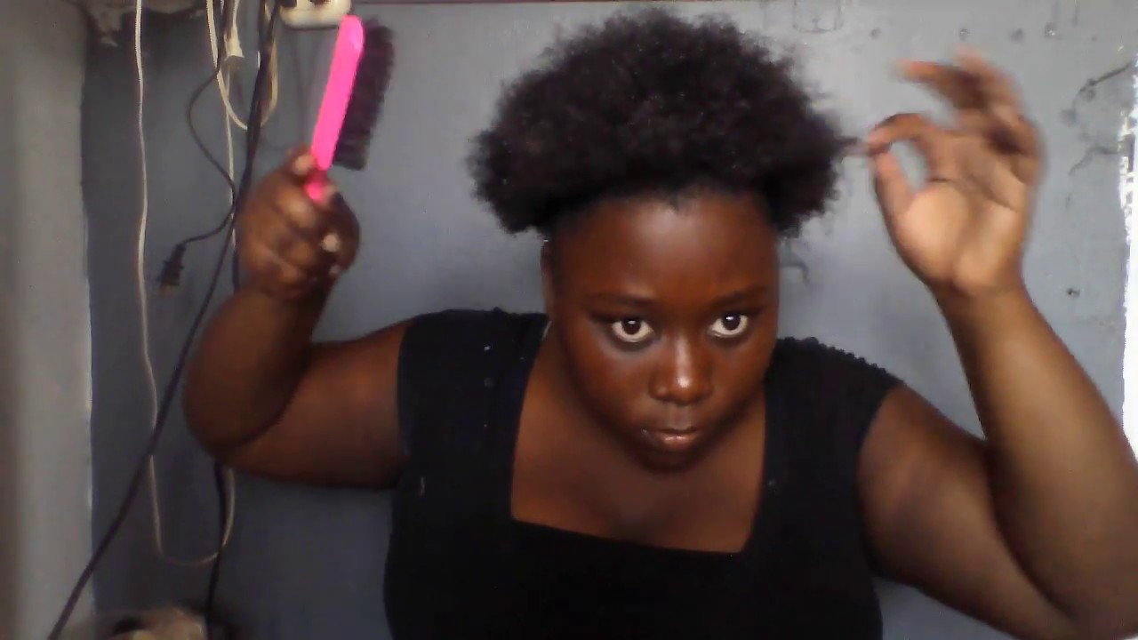 BIG PUFFY BUN WITH NATURAL HAIR - YouTube