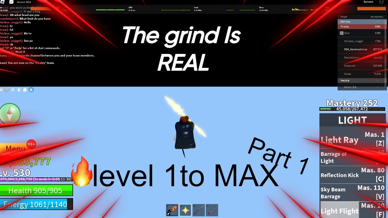 The the level 1 to 2550(MAX) Grind (BLOX FRUIT) - YouTube