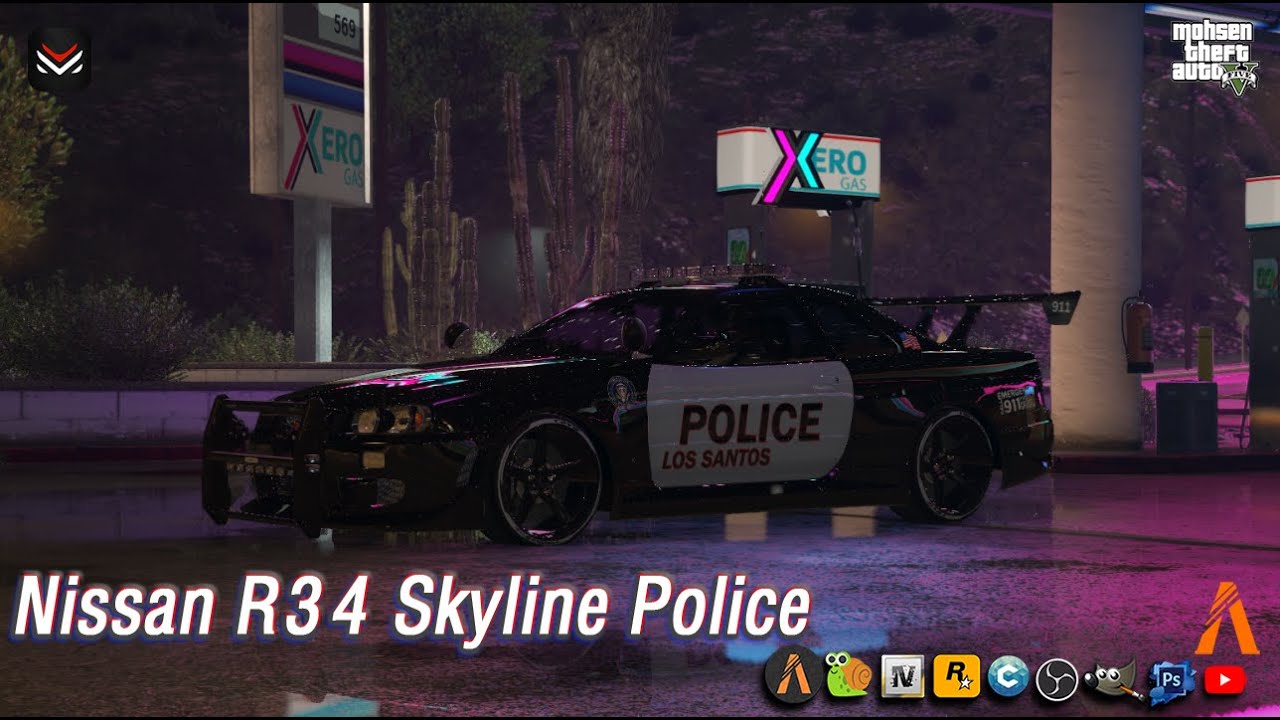 Nissan R34 Skyline Police - YouTube