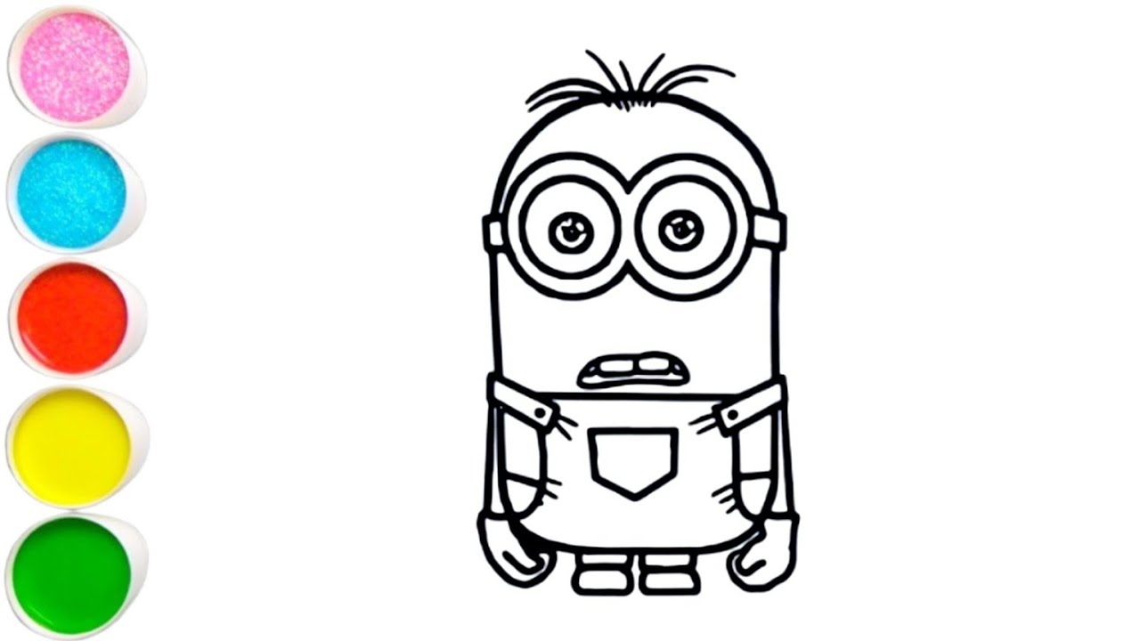 How to draw Minions drawing painting colouring for kids and toddlers ...