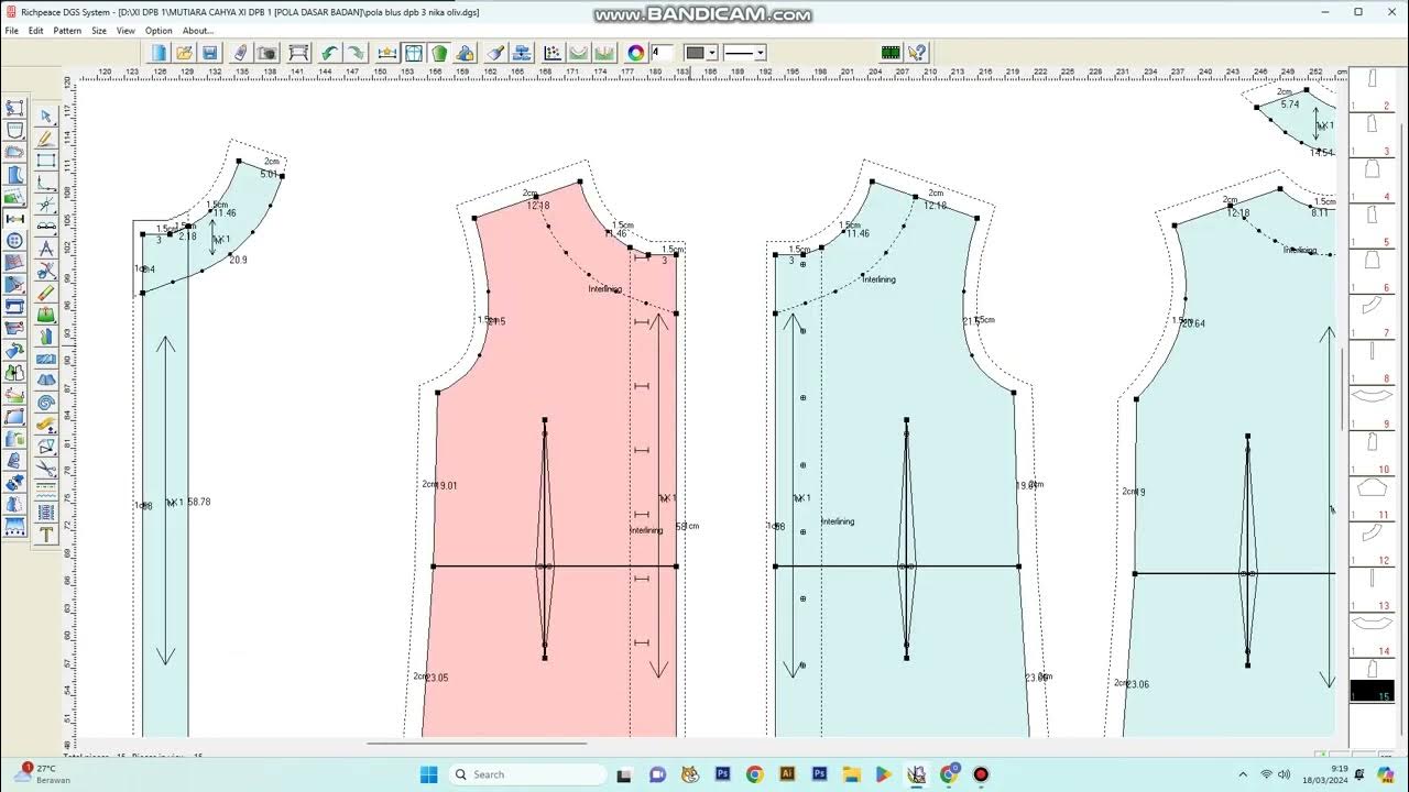Membuat Pola Blouse di Aplikasi RichPeace - YouTube