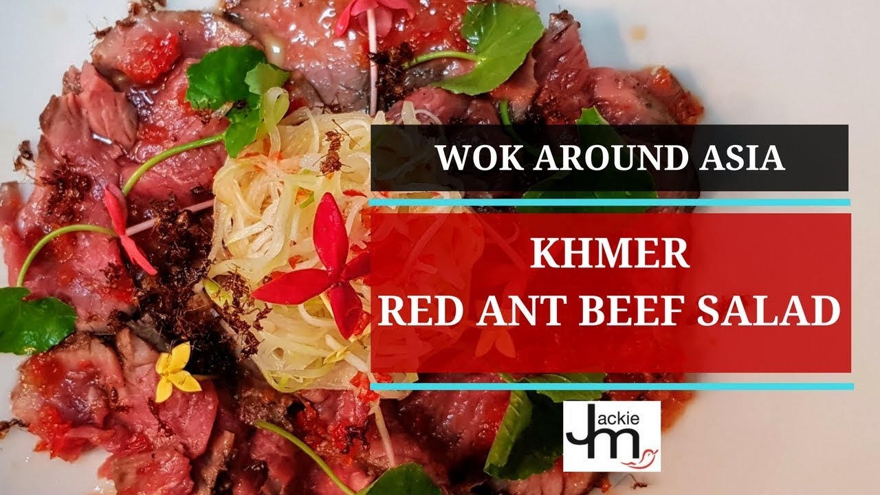 How to Make Khmer Red Ant Beef Salad - YouTube