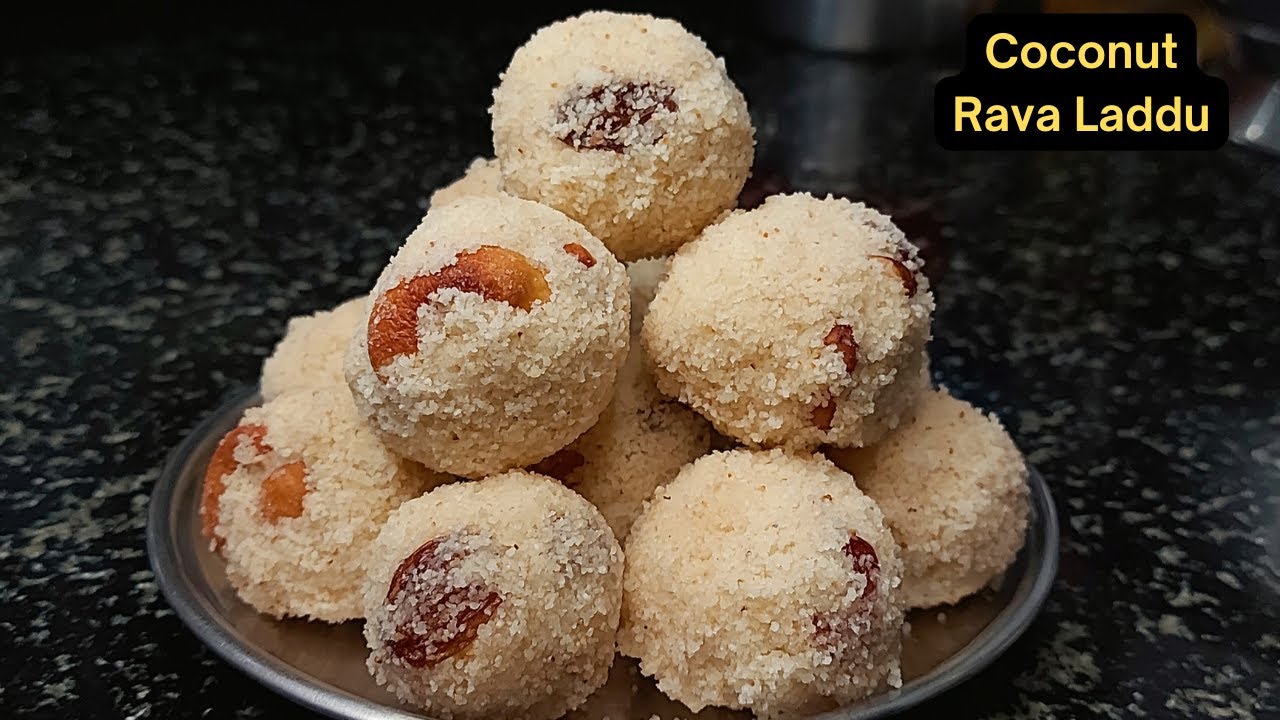 Rava Laddu Recipe /Suji Ladoo Recipe /rava ladoo /Coconut Rava Ladoo ...