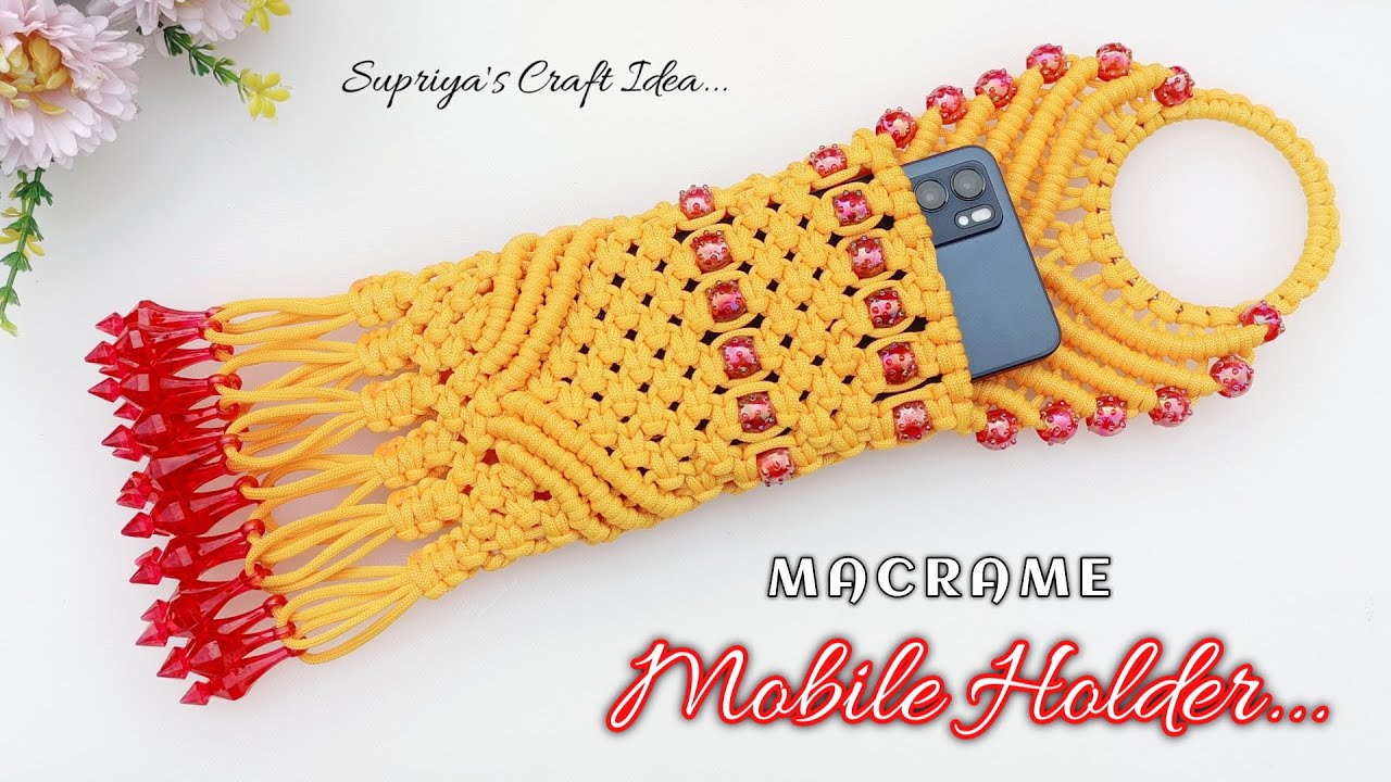 Simple Macrame Mobile Holder | Easy Macrame Mobile Hanger for Beginners ...