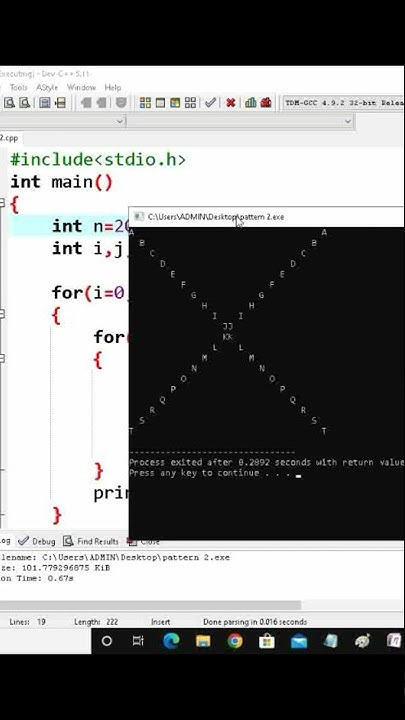 C Language Pattern 30 Alphabet X Clanguage Cprogramming Cpattern Vamshikrishnatutorials