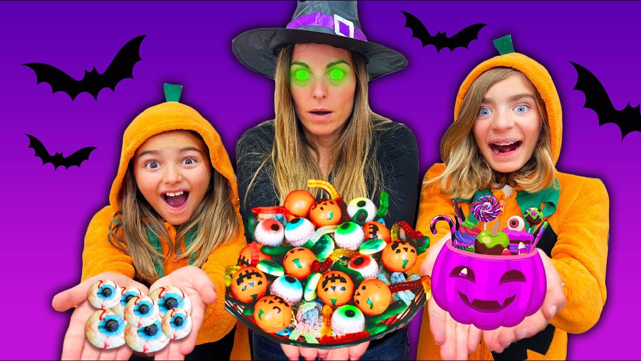 Probando dulces Halloween!! Gisele y Claudia SANEUB - YouTube
