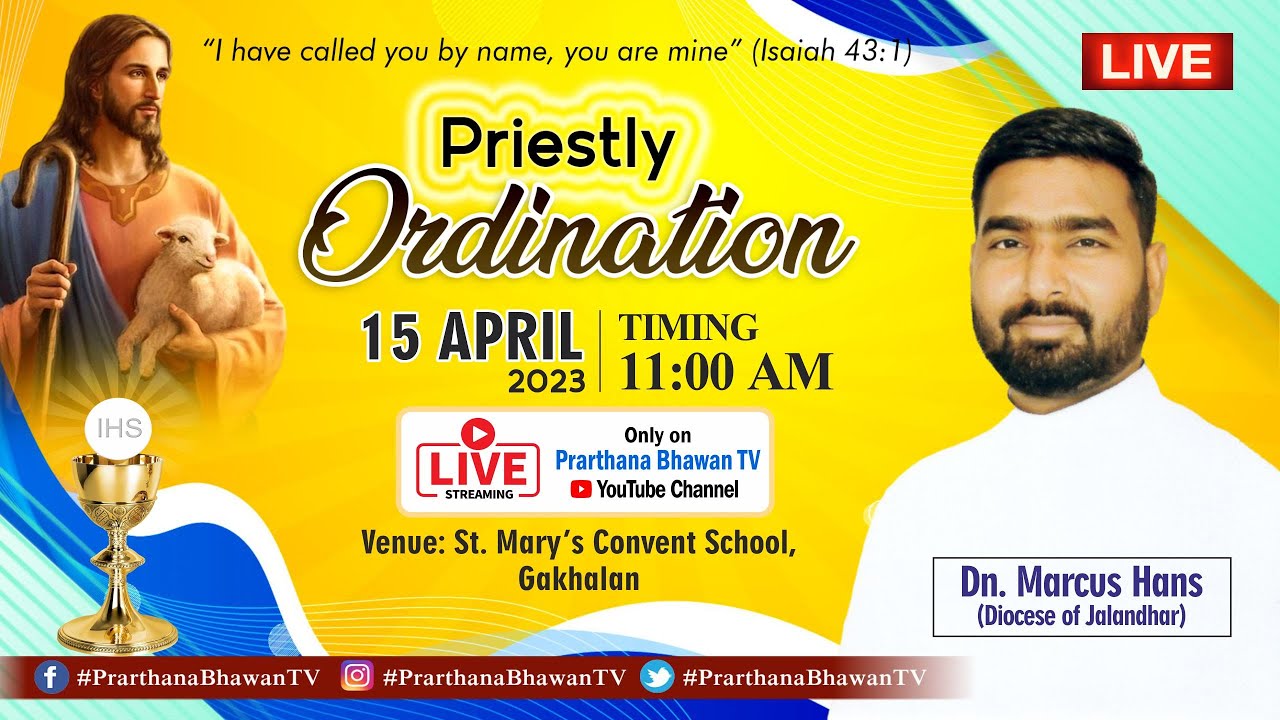 LIVE || Priestly Ordination || Dn. Marcus Hans || St. Mary's Convent ...