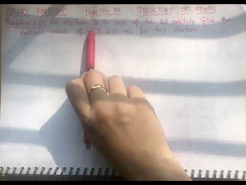 An electron is in one of the 3d orbitals. Give the possible values of n, l and ml for this ...