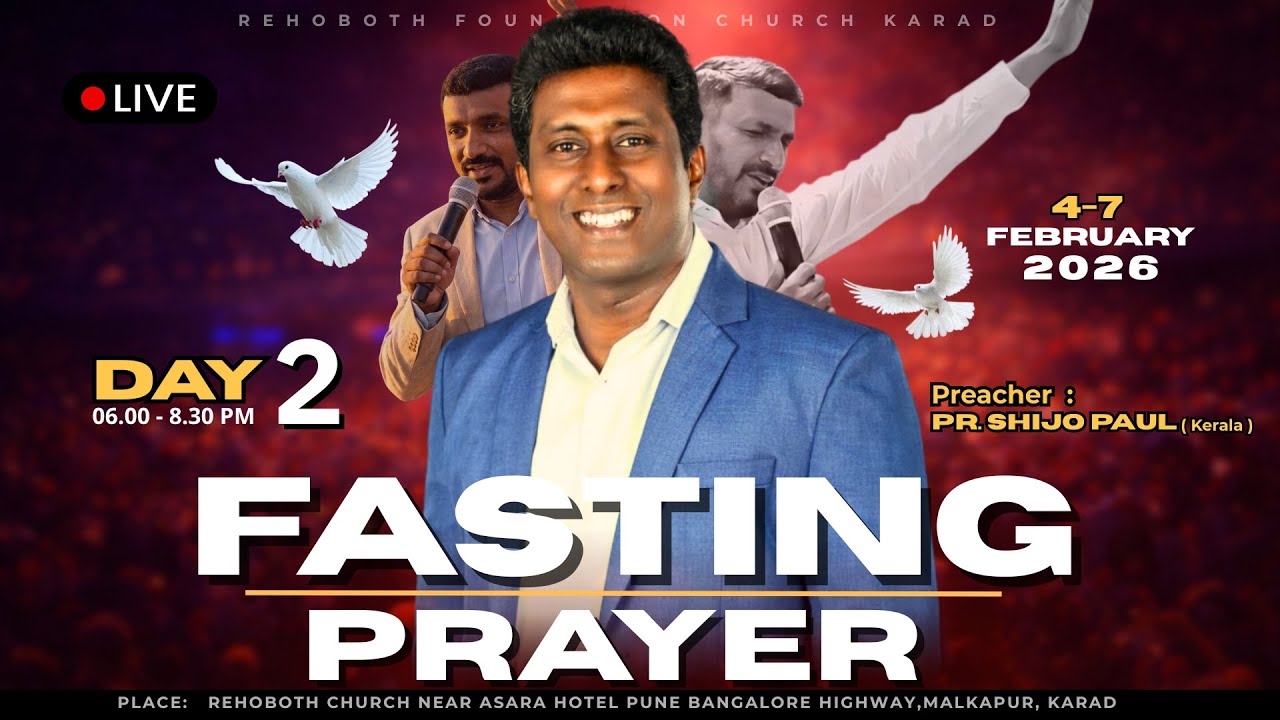 Fasting Prayer LIVE | Day 2 | Powerful Prayer & Word | Pr. Shijo Paul ...