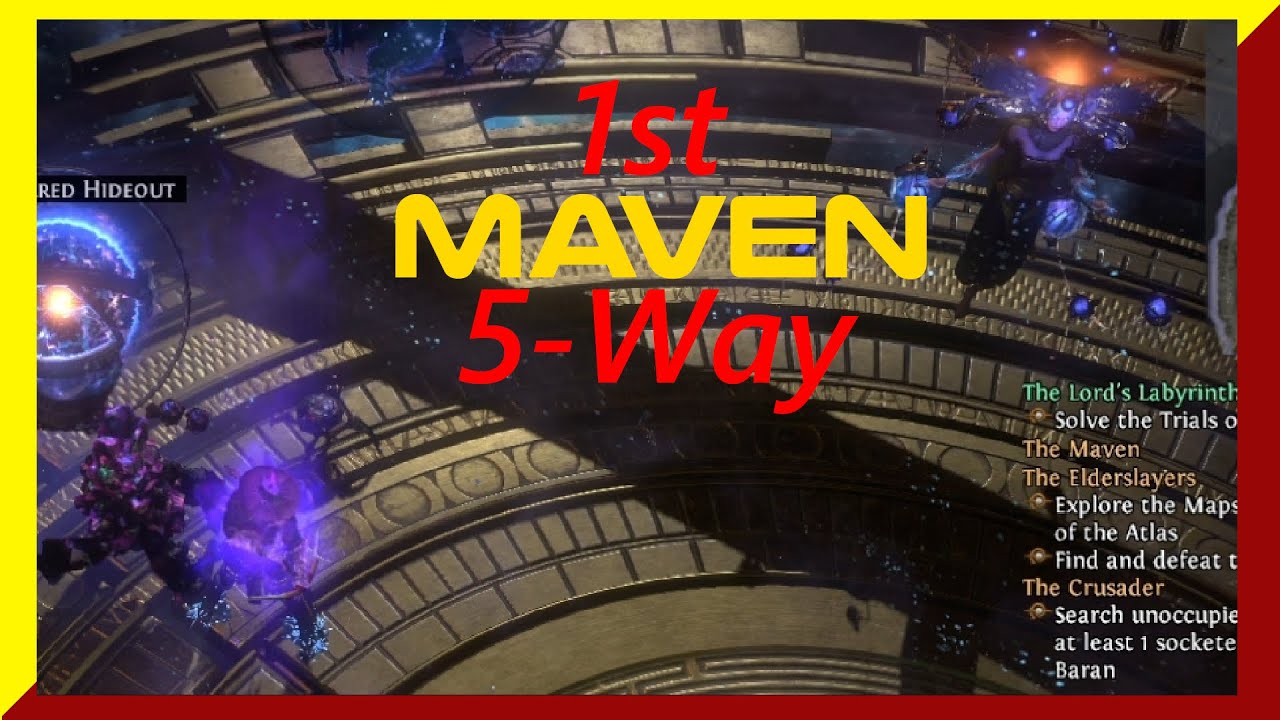 First Maven 5 Way Boss Fight - Featuring My Toxic Rain Miner - POE 3.13 ...