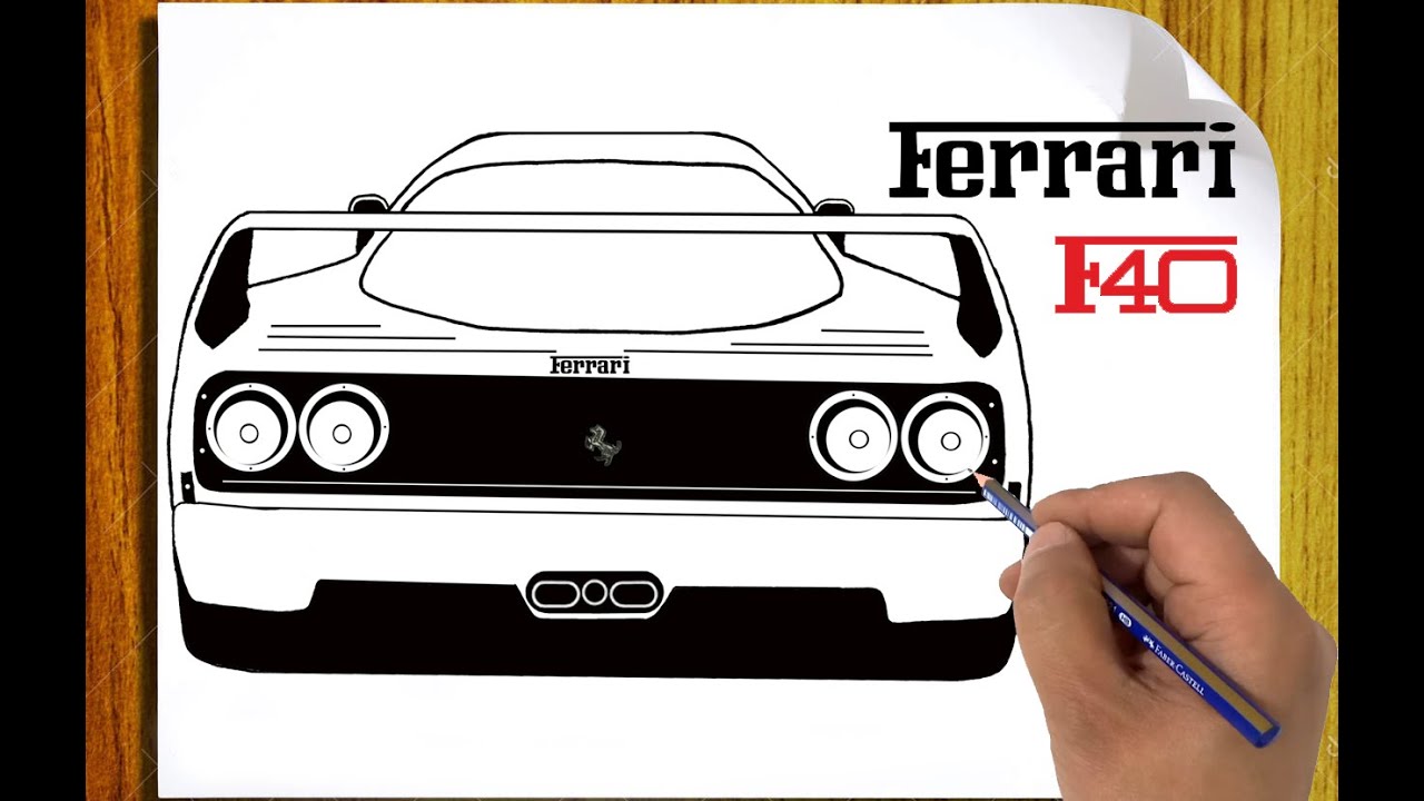 Ferrari F40 Drawing - YouTube