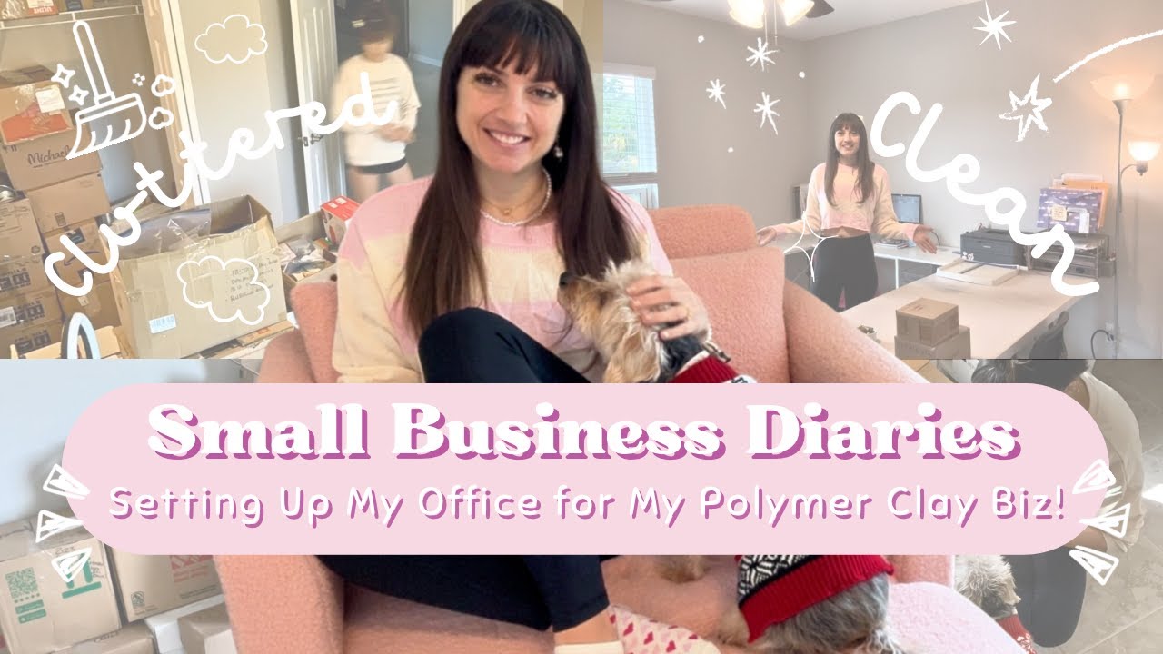 Setting up my new office for my polymer clay biz! & I moved! Realistic look into getting started ...