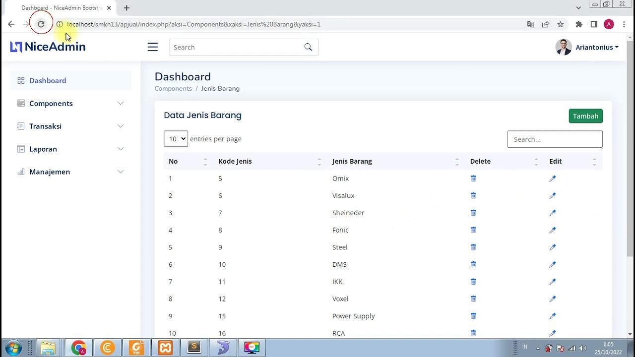 Ubah data (update ) - CRUD php mysql & Bootsrap - YouTube