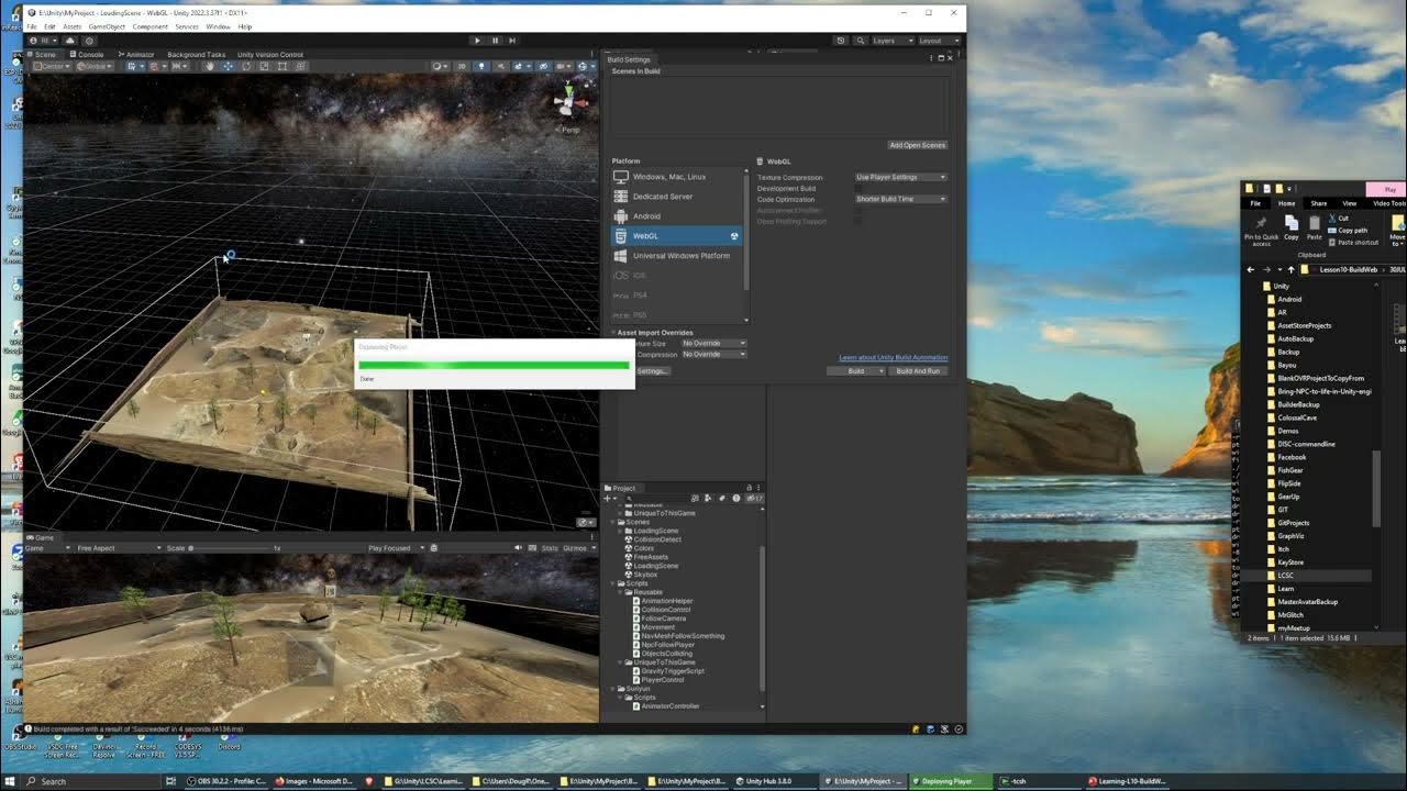 Class: Learning Unity. Lesson 10 Part 3 of 6 - WebGL, Run local - YouTube