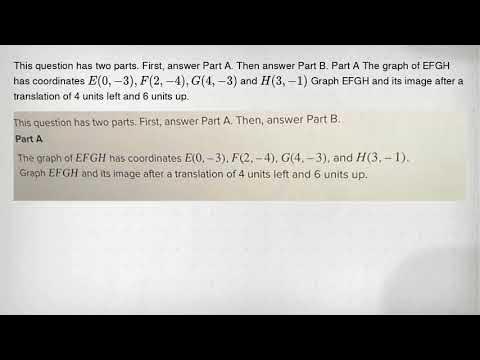 This question has two parts. First, answer Part A. Then answer Part B ...