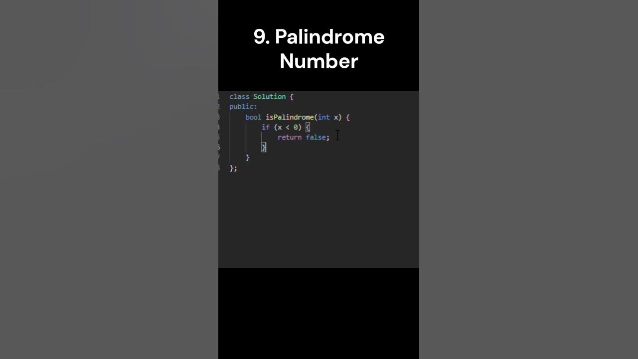 Palindrome Number Leetcode Problem 9 Cplusplus Leetcode Cpp 6109